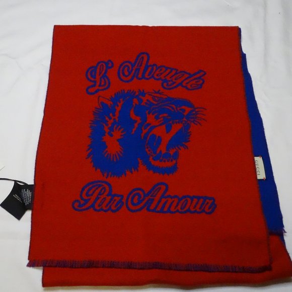 Gucci | Accessories | Gucci Wool Tiger Jacquard Muffler Scarf | Poshmark